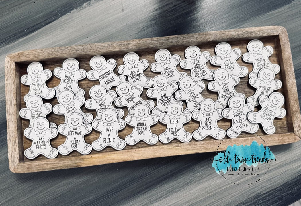 Gingerbread Christmas tokens set, svg, scored token set, glowforge, la ...