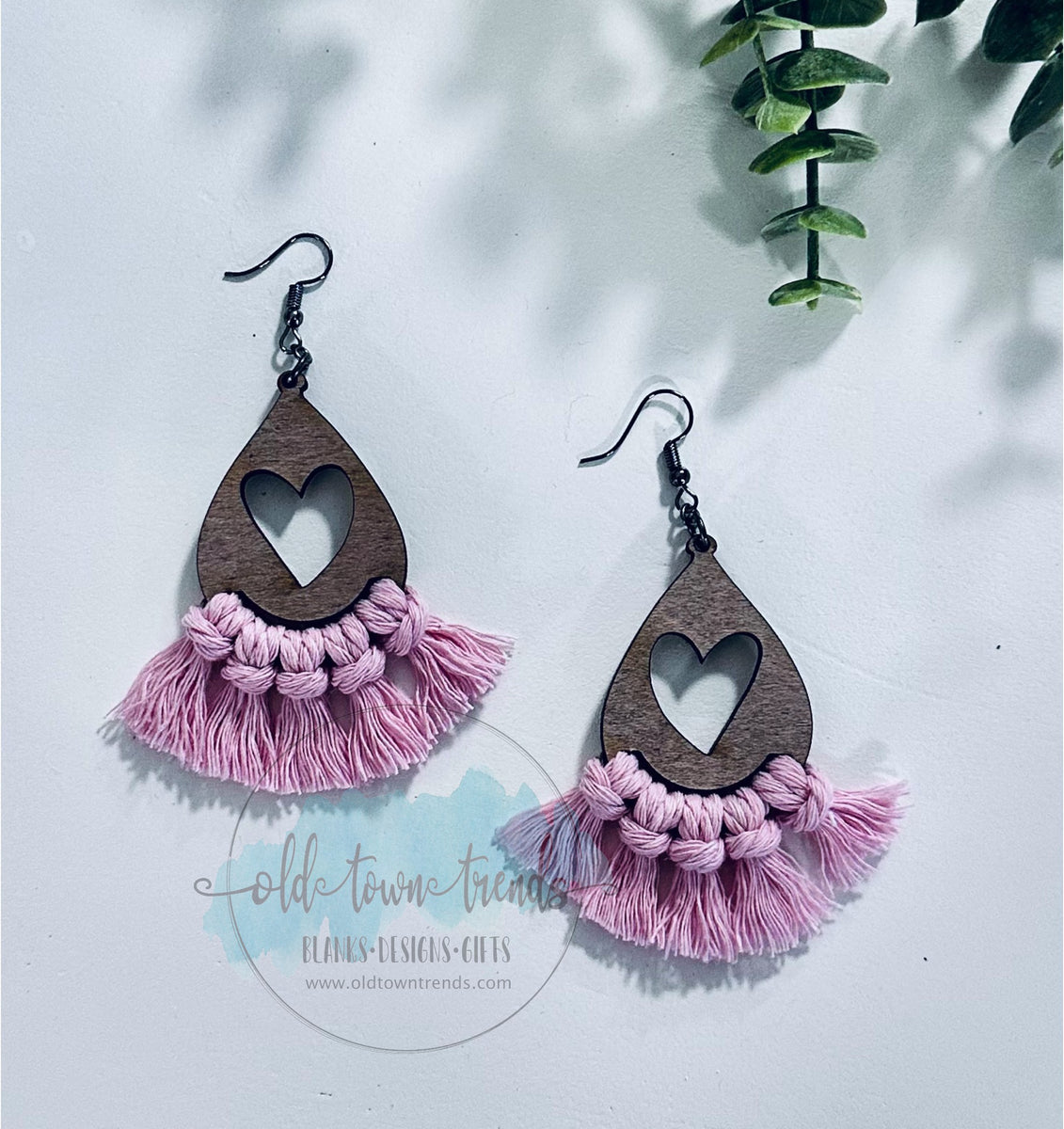 Heart 2 Macrame Teardrop Earring File, SVG, cut file, earring pattern ...