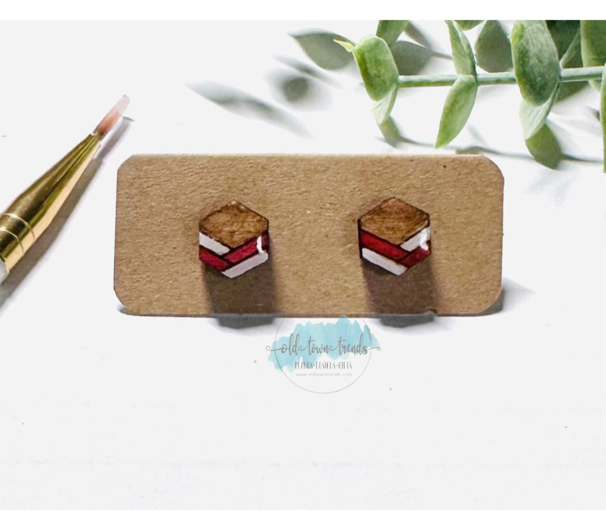 Abstract Hexagon Studs Scored shiplap bottom, SVG, scored earring patt ...