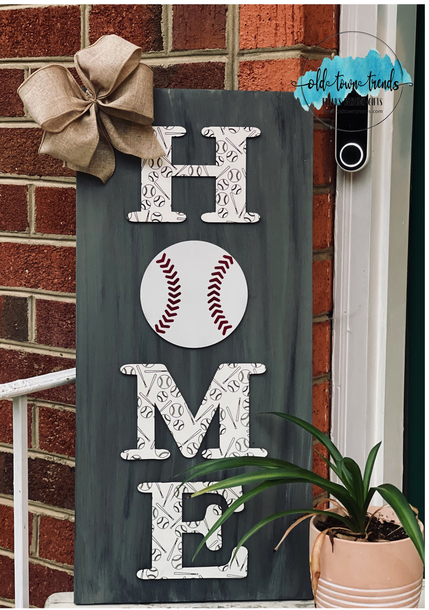 HOME SIGN Balls and Bats Design, Softball Sign, Baseball Sign, Glowfor ...