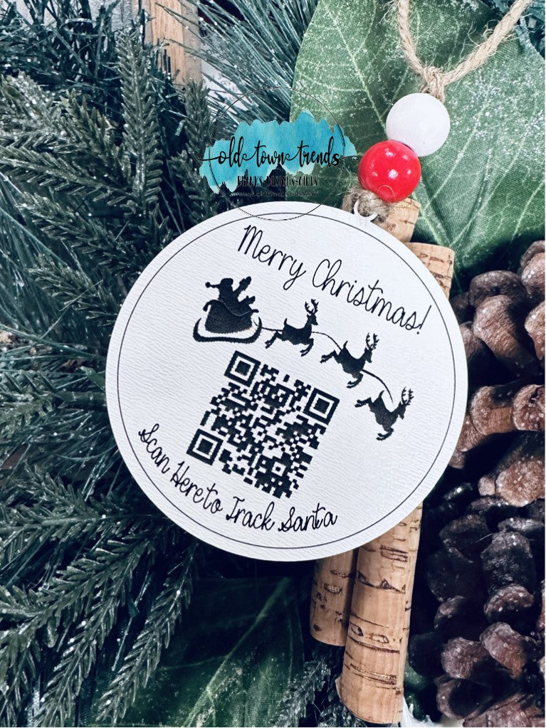 Santa Tracker Ornament SVG, santa tracker qr code svg, qr Code Tracker ...