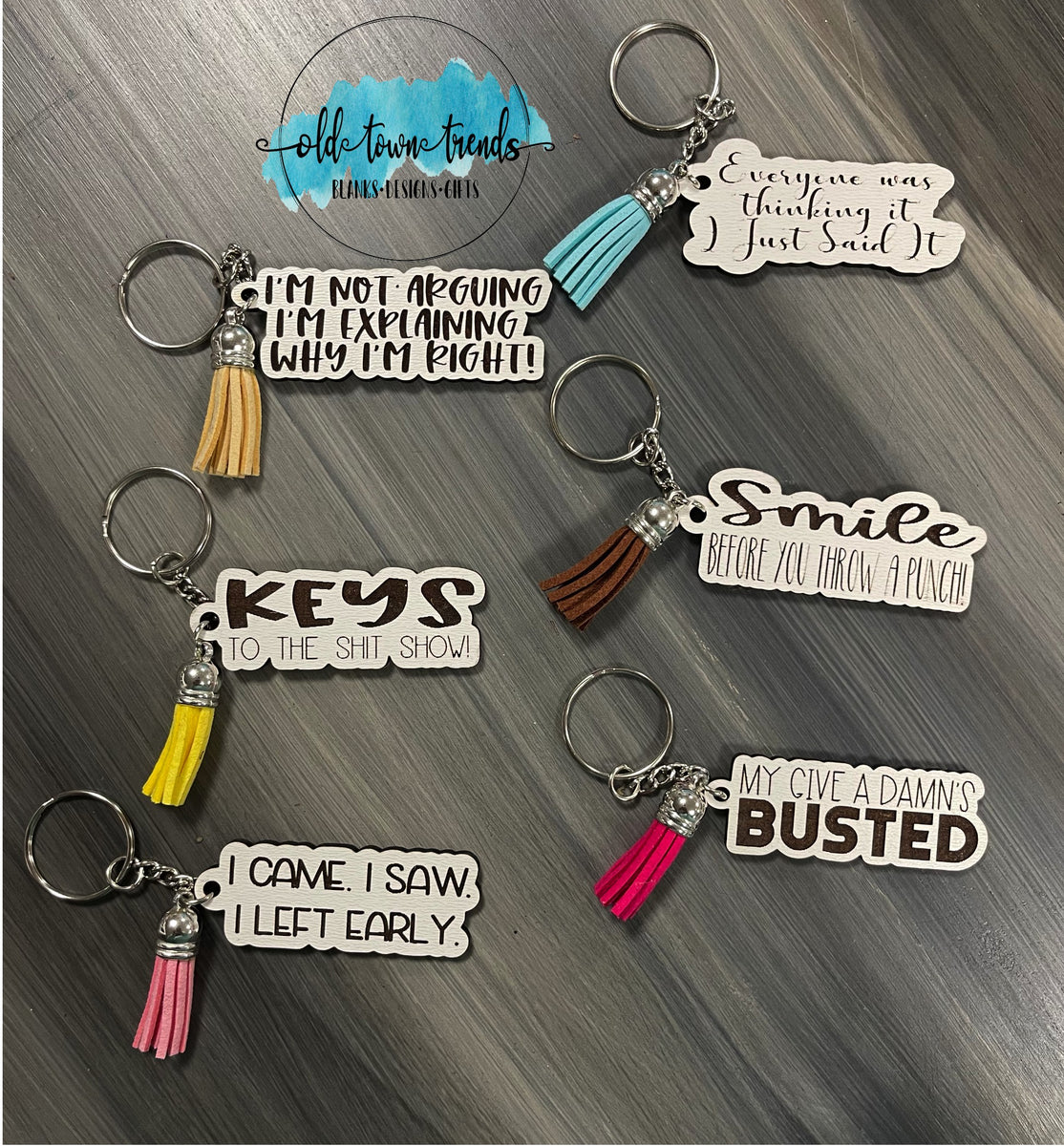 Snarky Keychain Set, Use your scraps, Moneymaker, cut file, glowforge ...