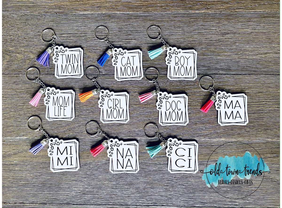 Mom keychain Set, Leopard square, Keychains SVG, scrap fillers, money ...